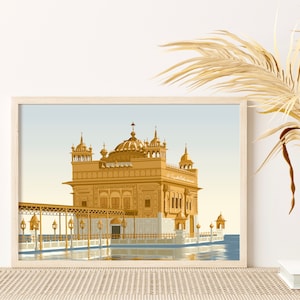 Golden Temple Artwork Golden Temple Wall Art India Art Detailed Golden ...