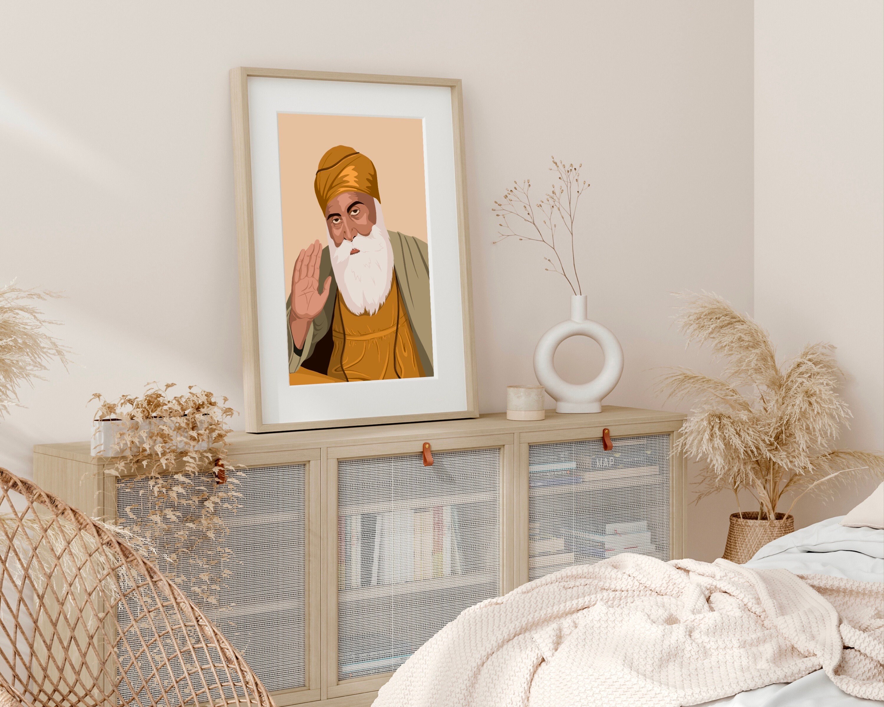 Sikh Art Guru Nanak Dev Ji Guru Nanak Guru Nanak Wall Art - Etsy