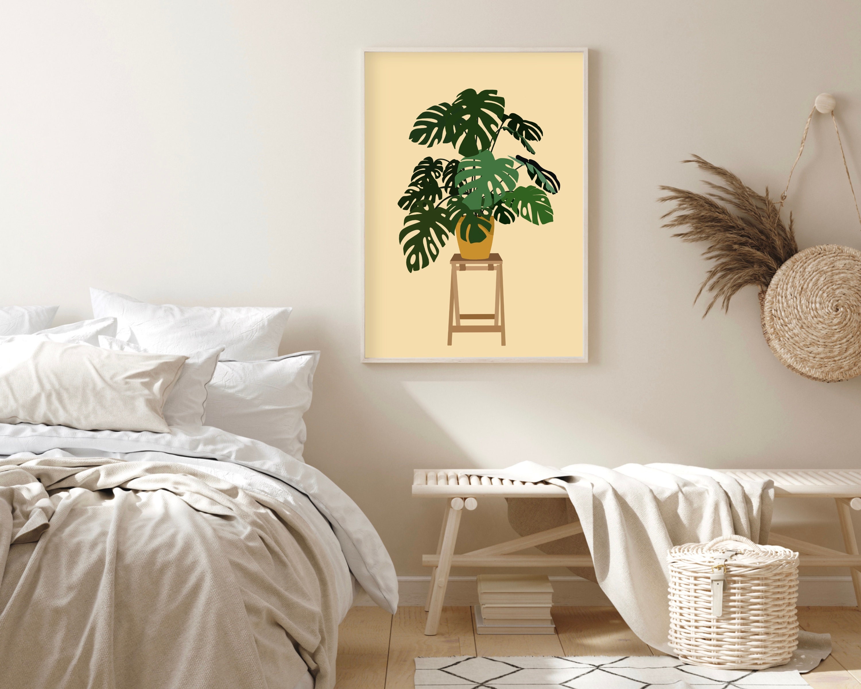Monstera Leaf Art, Monstera Adansonii, Abstract Botanical Art Print ...