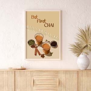But First Chai Art Chai Wall Art Desi Art Chai Poster Chai Print Indian ...