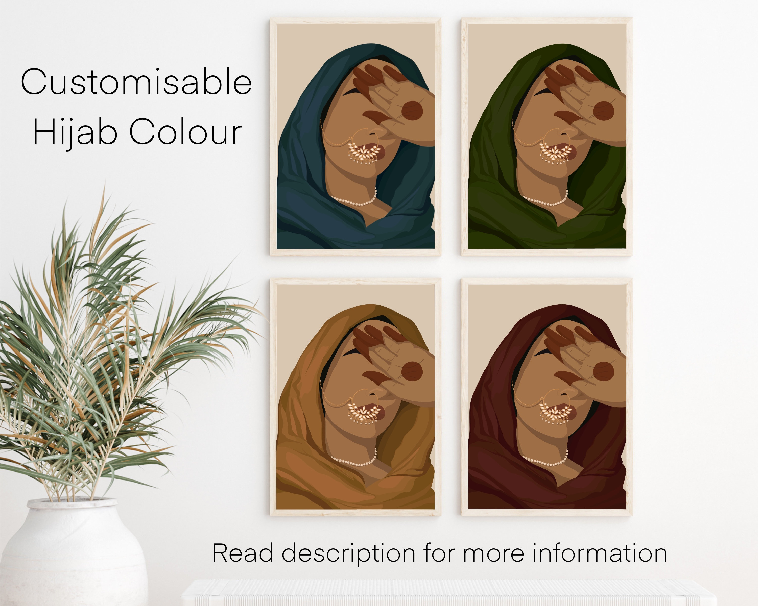 Muslim Girl Art Customisable Hijabi Art Henna Wall Art - Etsy