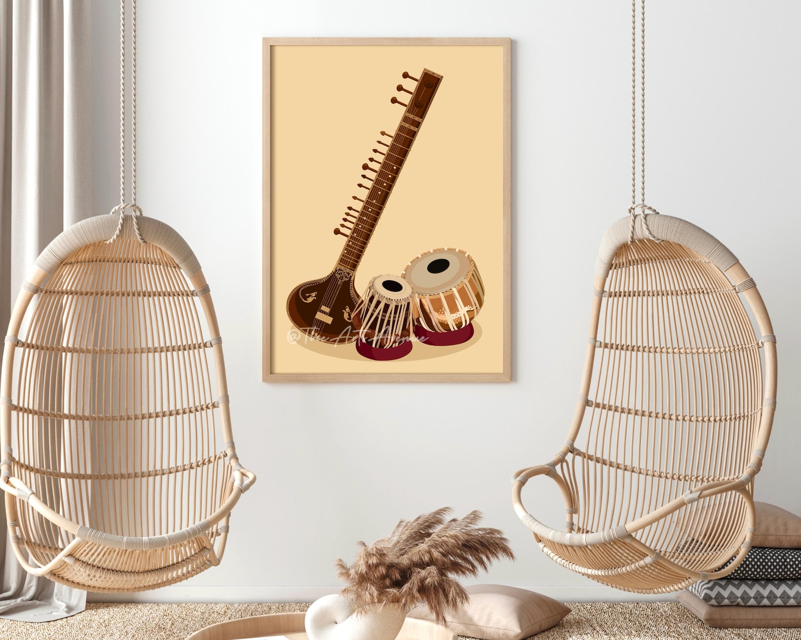Tabla Art, Sitar Poster, Veena Art, Indian Wall Art, Music Instrument ...