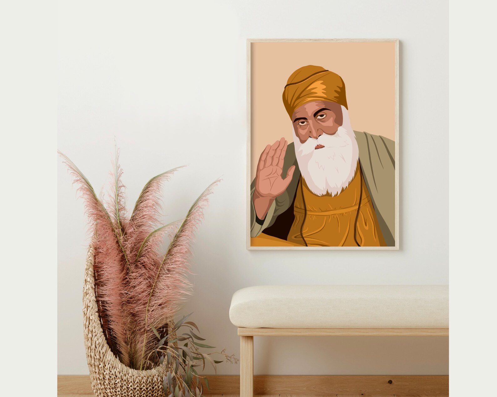 Sikh Art Guru Nanak Dev Ji Guru Nanak Guru Nanak Wall Art - Etsy