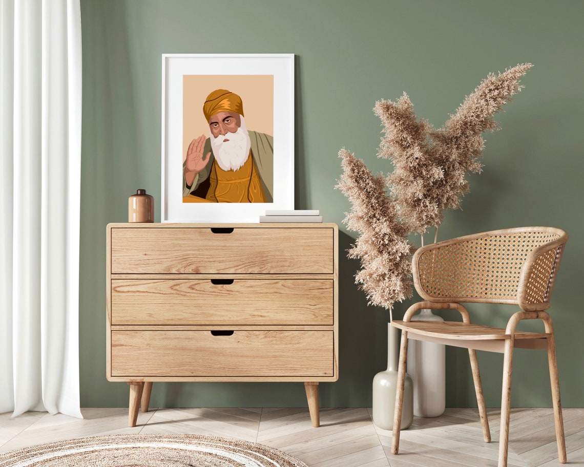 Sikh Art Guru Nanak Dev Ji Guru Nanak Guru Nanak Wall Art - Etsy