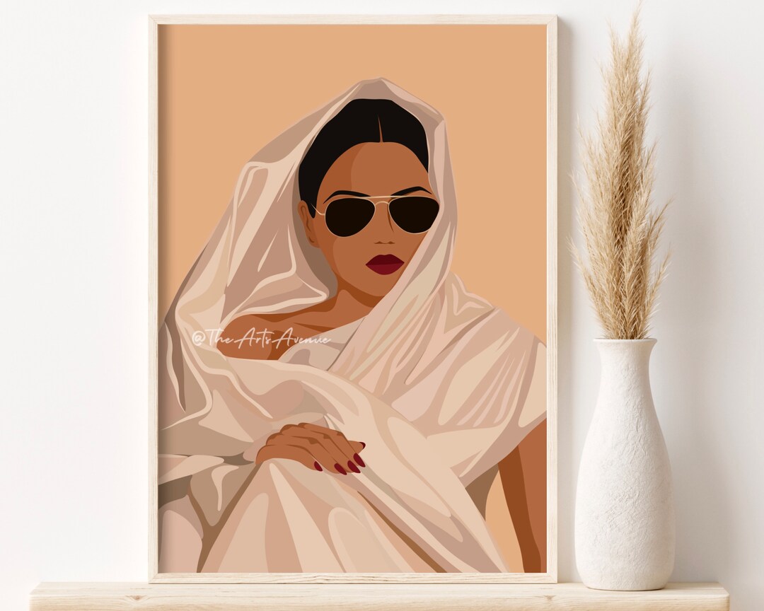 Rekha Bollywood Art Print Indian Women Sunglasses Art Indian Art Desi ...