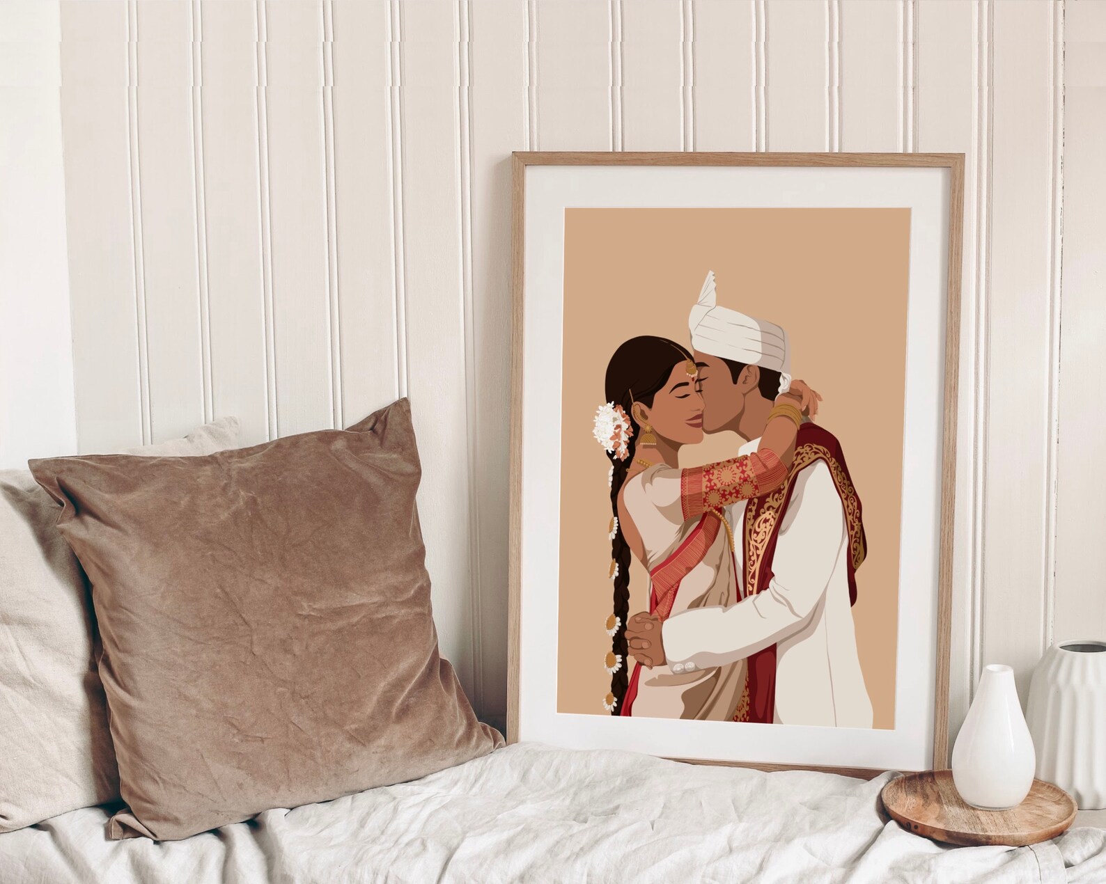 Indian Wedding Couple Tamil Bride and Groom Couples Art - Etsy