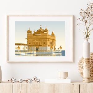 Golden Temple Artwork Golden Temple Wall Art India Art Detailed Golden ...