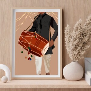 Indian Art, Wedding Art, Dhol Player Art, South Asian Art, Desi, Asian ...