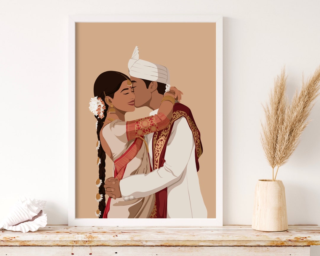 Indian Wedding Couple, Tamil Bride and Groom, Couples Art, Valentines ...