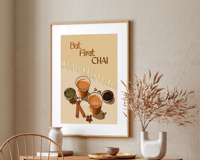 But First Chai Art Chai Wall Art Desi Art Chai Poster Chai Print Indian ...