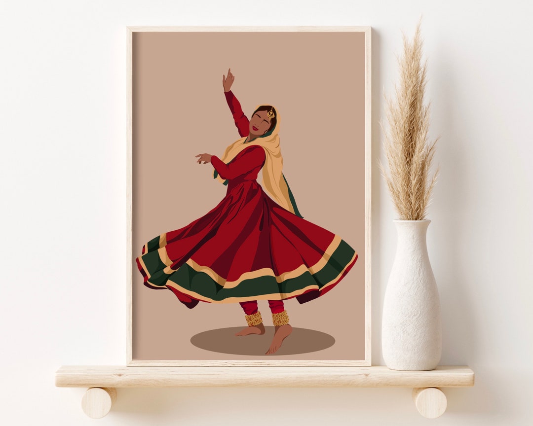 Kathak Art Indian Dancer Artwork Classical Dancer Art Tamil - Etsy