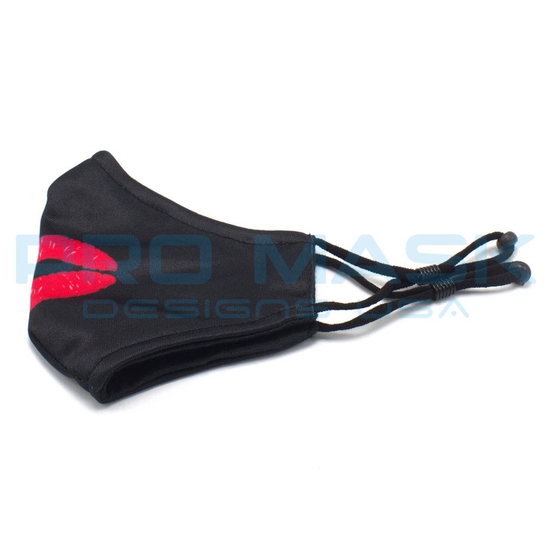 Red Lips Fabric Face Mask Anti-microbial Odor Preventing Washable ...