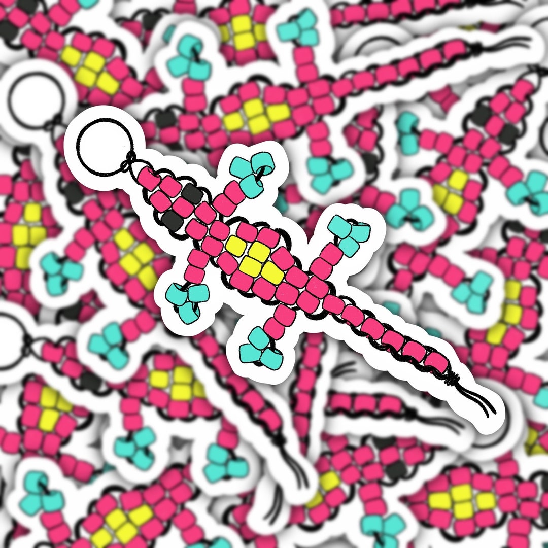 Beaded Lizard Sticker - 90s Trends - Waterproof Sticker - Etsy