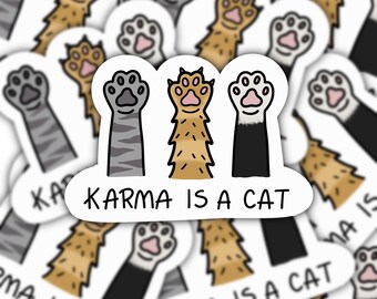 Karma is a Cat Sticker Swift Lyrics Waterproof Sticker Hydroflask ...