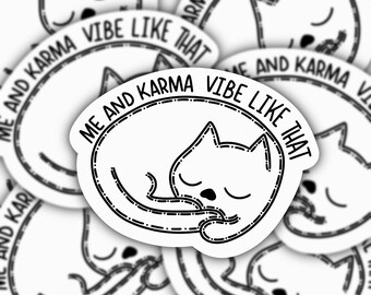 Karma is a Cat Sticker Swift Lyrics Waterproof Sticker Hydroflask ...