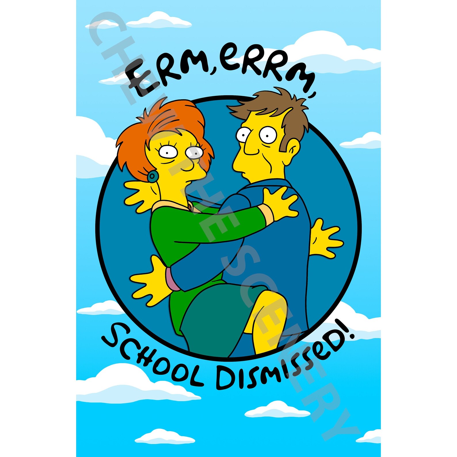 The Simpsons Skinner And Krabappel Hd Poster Print Etsy