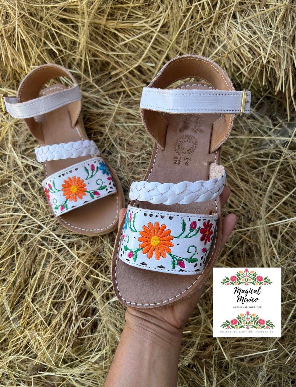 Huarache Sandal White Open Toes/ Buckle Huarache Sandals/ Leather ...
