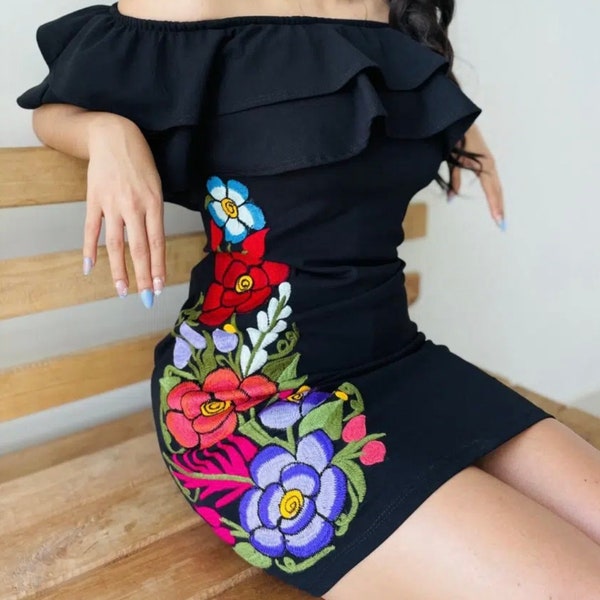 Mexican Embroidered Dress - Etsy