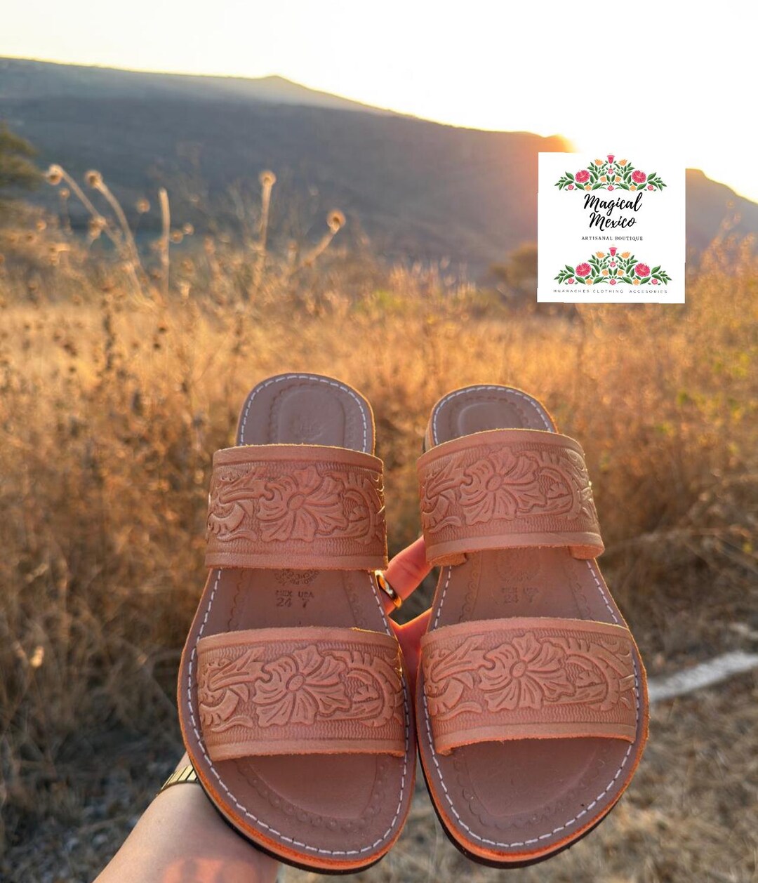 Huarache Sandal Tooled Open Toes/ Huarache Sandals/ Leather Sandals ...