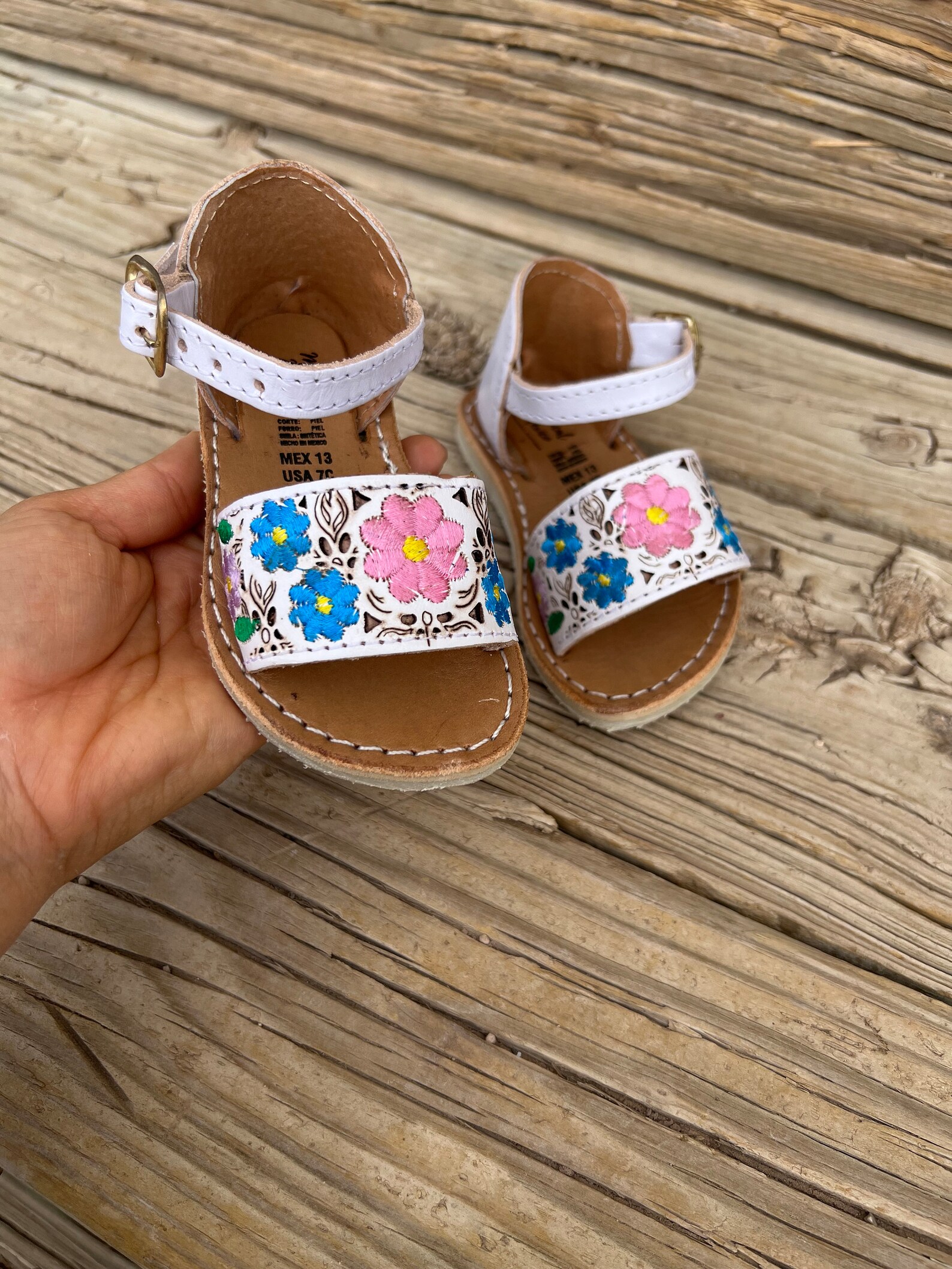 Baby-toddler Girl Huarache Sandal/ White Huarache Baby/ Mexican Sandals ...