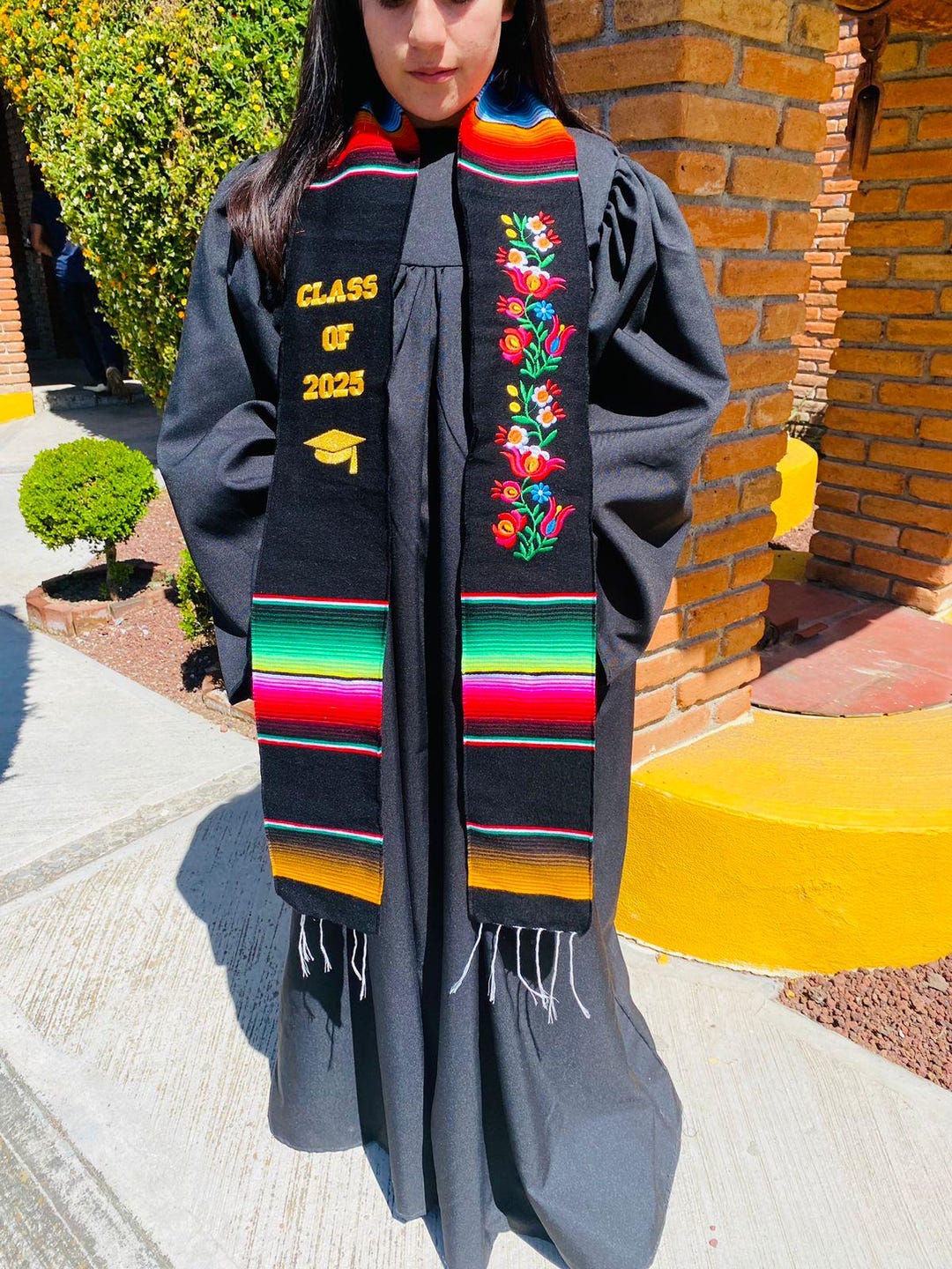 Class of 2025 Floral Sarape/mexican Graduation Stole/ Graduation Stash ...