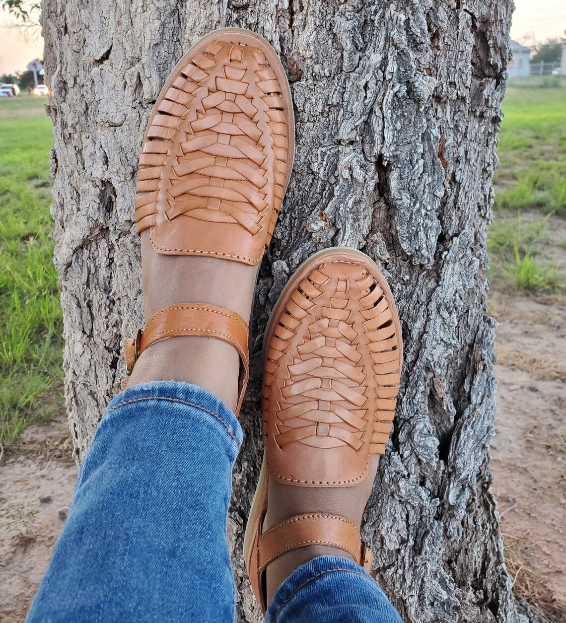 Huarache shoe for woman brown with strap/ mexican sandals for | Etsy