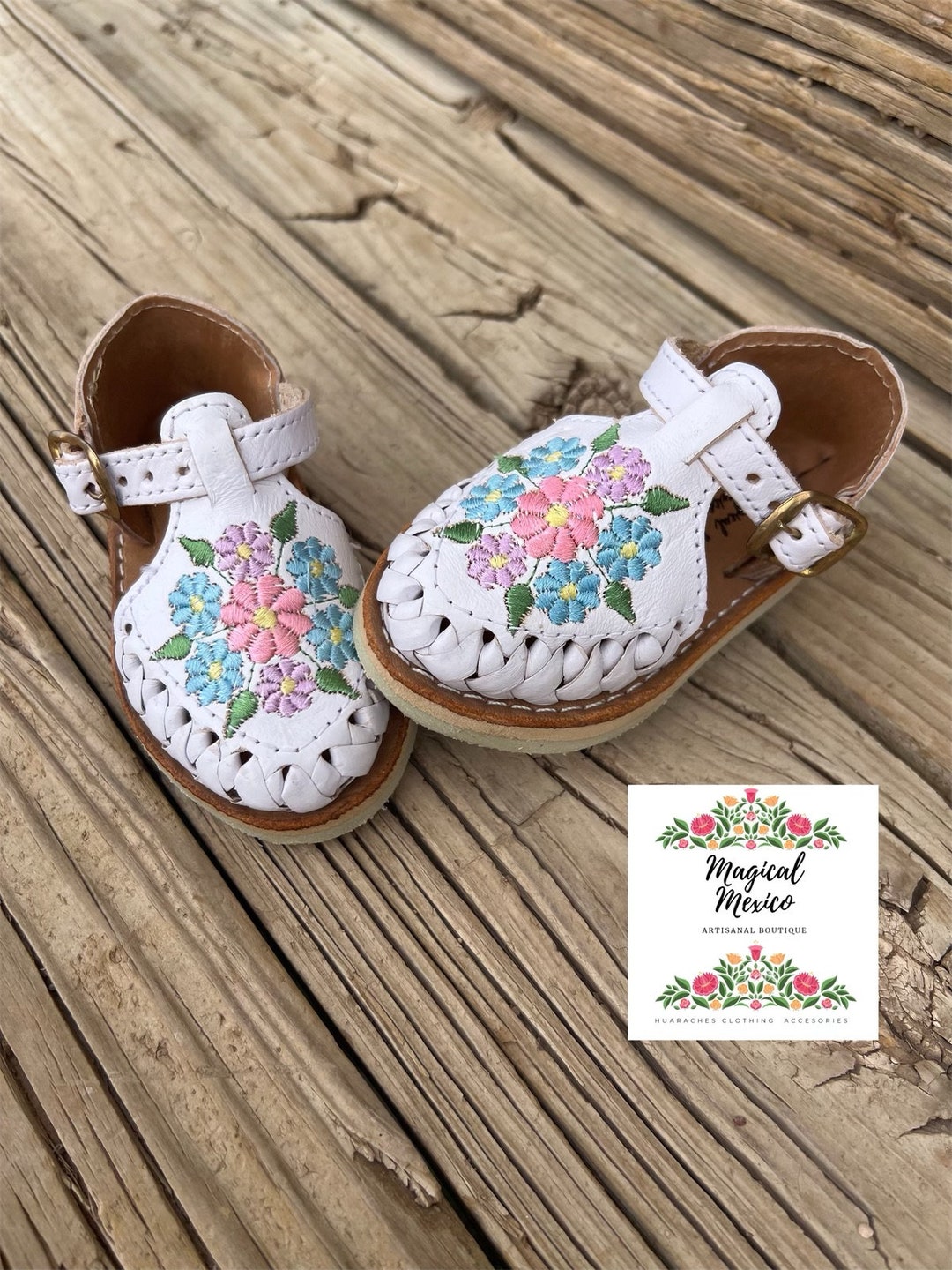 White Huarache Sandal for Baby Girl/ Mexican Sandals for Baby/ Huarache ...