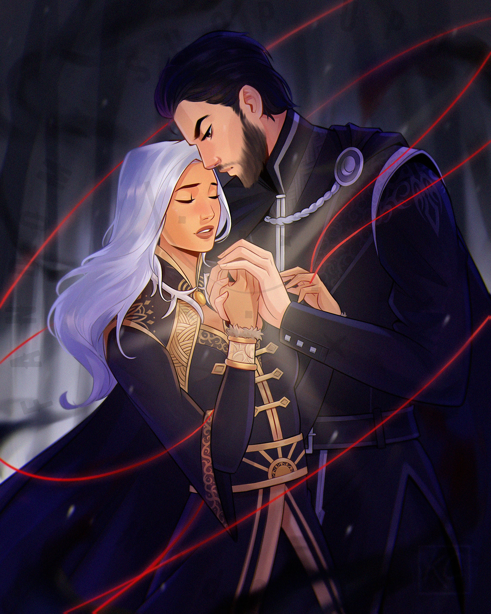 Darklina Red String of Fate 5x7 Art Print - Etsy