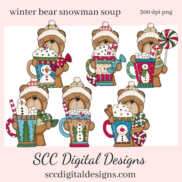 Winter Bear Clip Art - Etsy