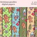 Christmas Goodies Digital Paper - Gingerbread, Xmas Cookies, (8) 12"x12 ...