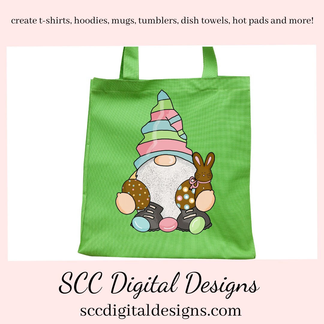 Easter Gnomes Clipart, Chocolate Bunny PNG, Gnome PNG for Tumblers ...