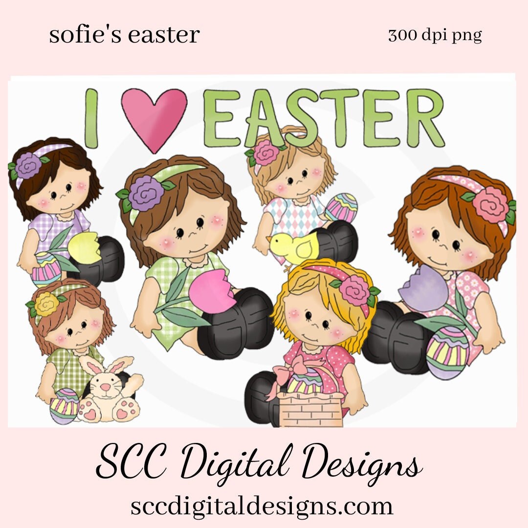 Easter Clipart PNG, Word Art, Easter Basket, Colored Eggs, Spring ...
