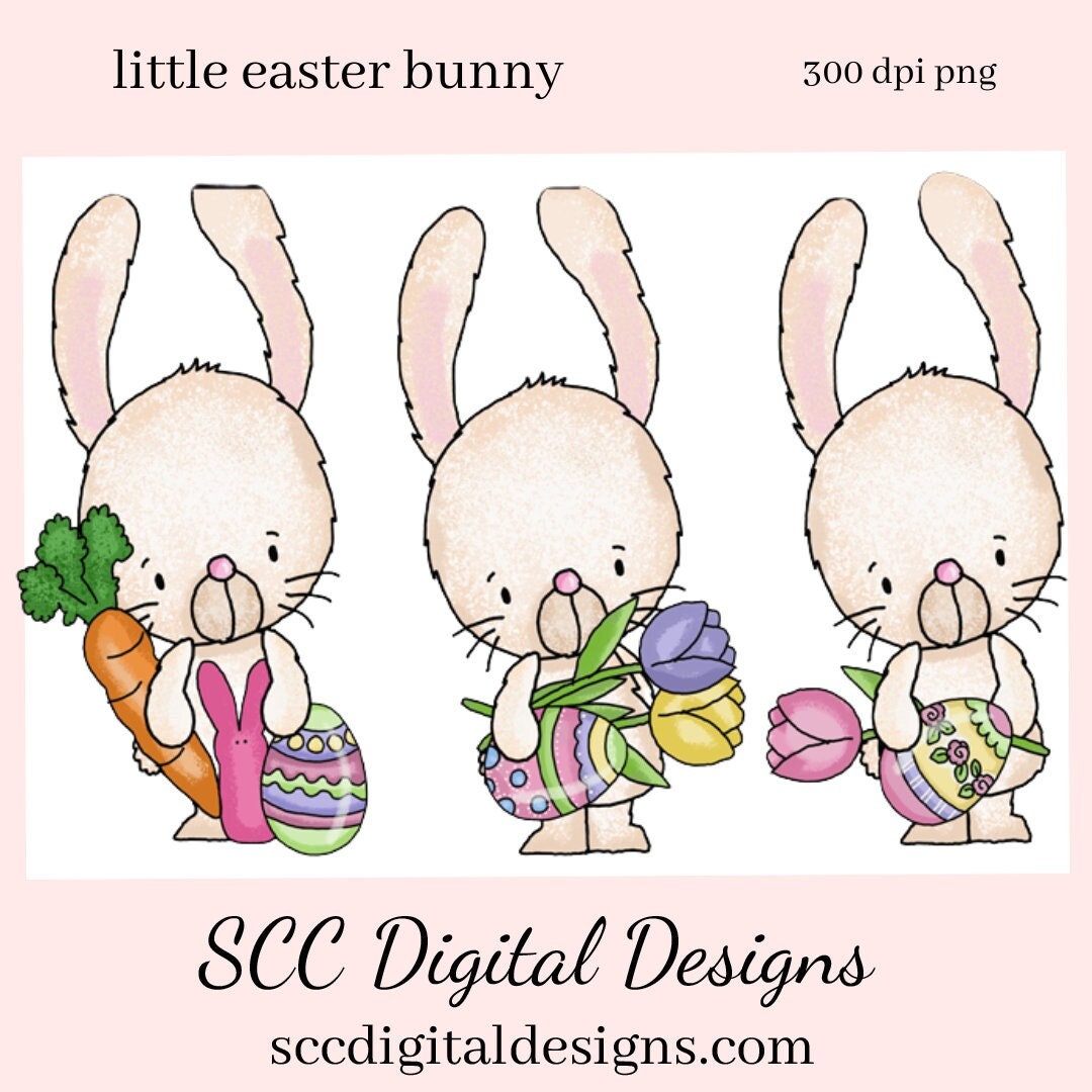 Easter Bunny Clipart for Stickers Commercial Use, Cute Easter PNG ...
