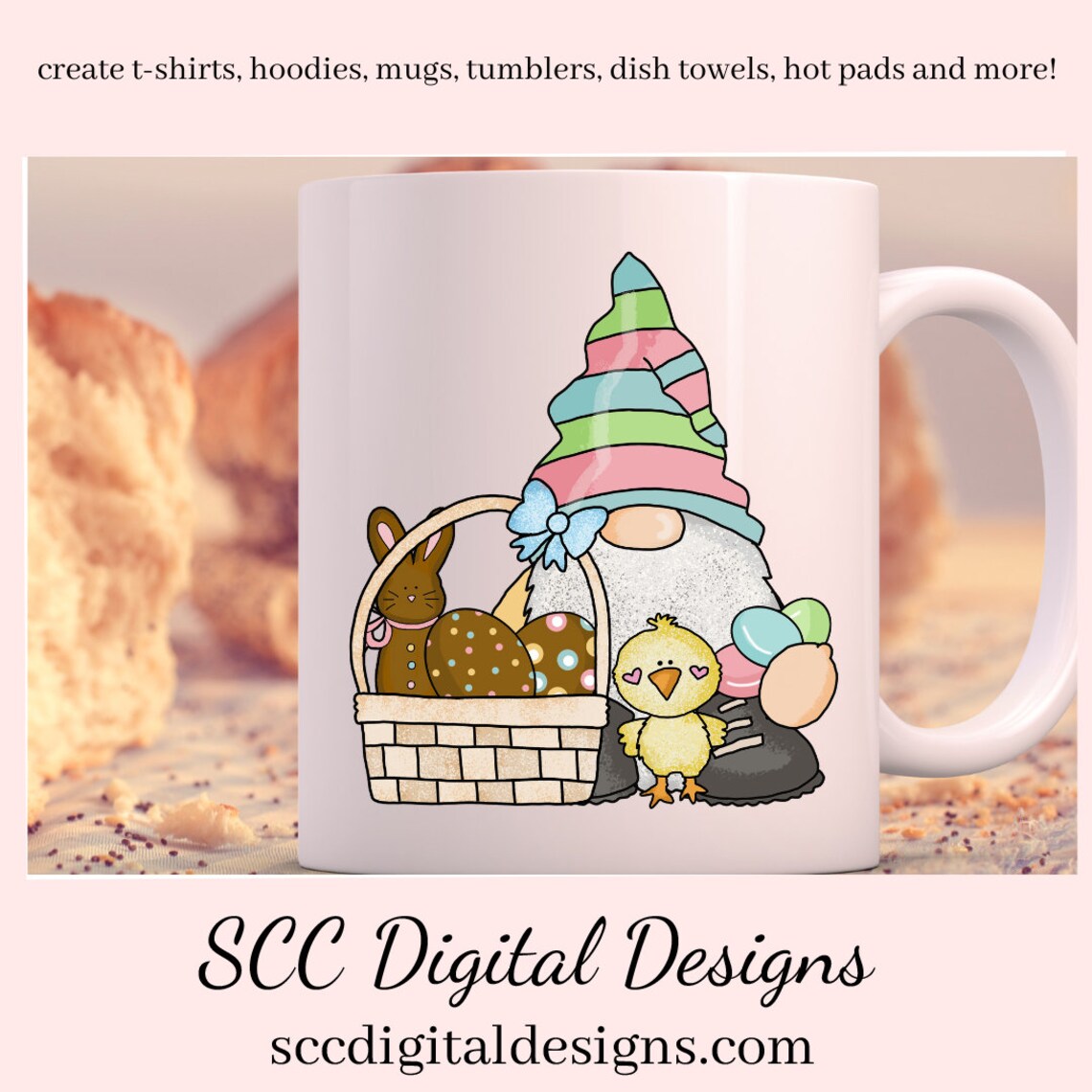 Easter Gnomes Clipart, Chocolate Bunny PNG, Gnome PNG for Tumblers ...