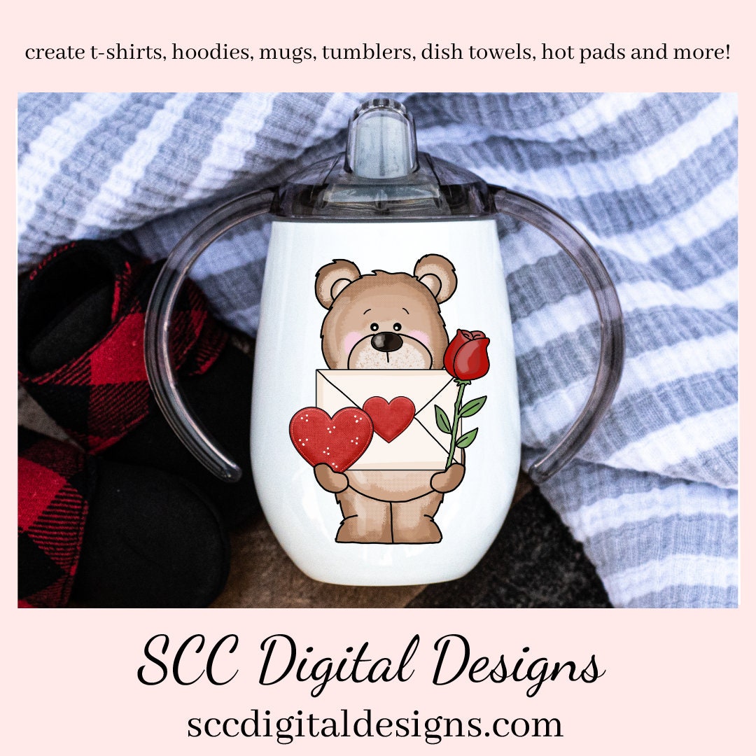 Valentine's Day Bear Clipart Collection: Red Hearts, Chocolate Candies ...