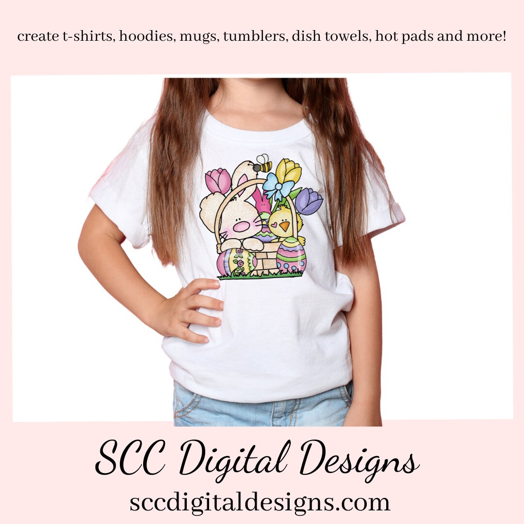 Easter Bunny PNG, Sublimation Clipart, Commercial Use Art, DIY Gift for ...