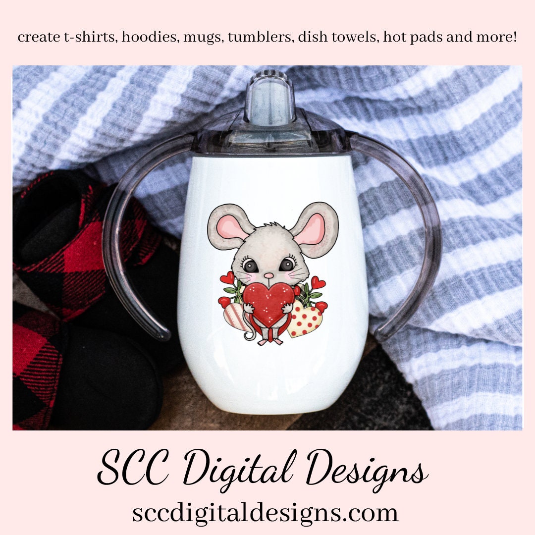 Valentine PNG for Kids, Mice Clipart, DIY Valentine's Day Card, DIY ...
