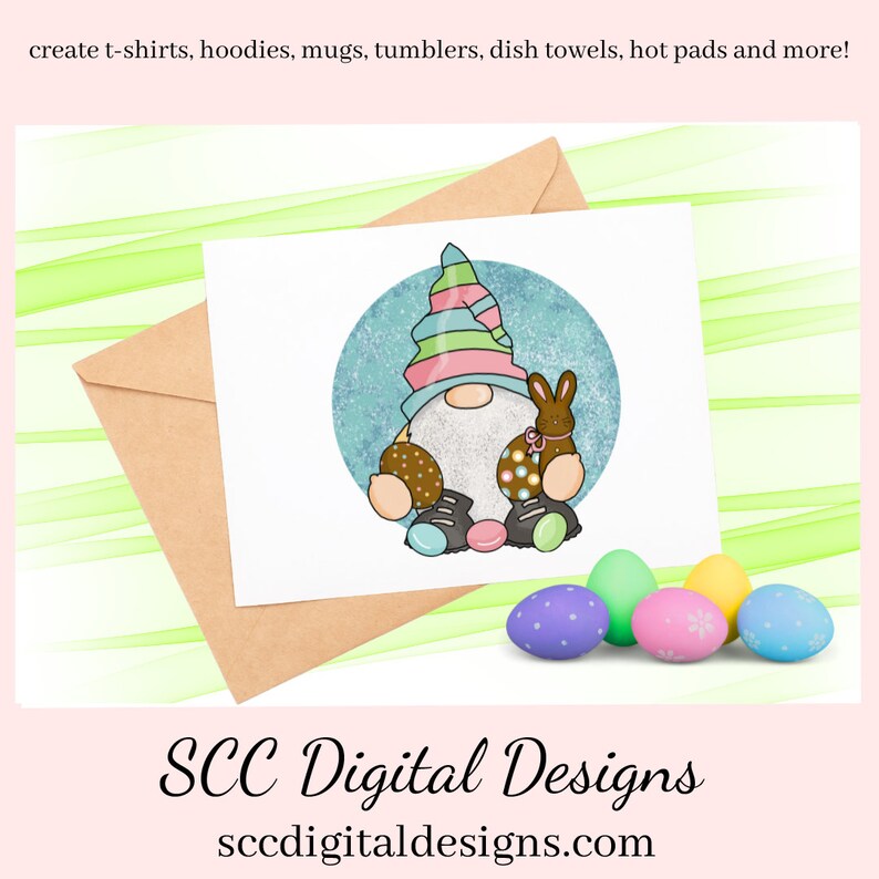 Easter Gnomes Clipart, Chocolate Bunny PNG, Gnome PNG for Tumblers ...