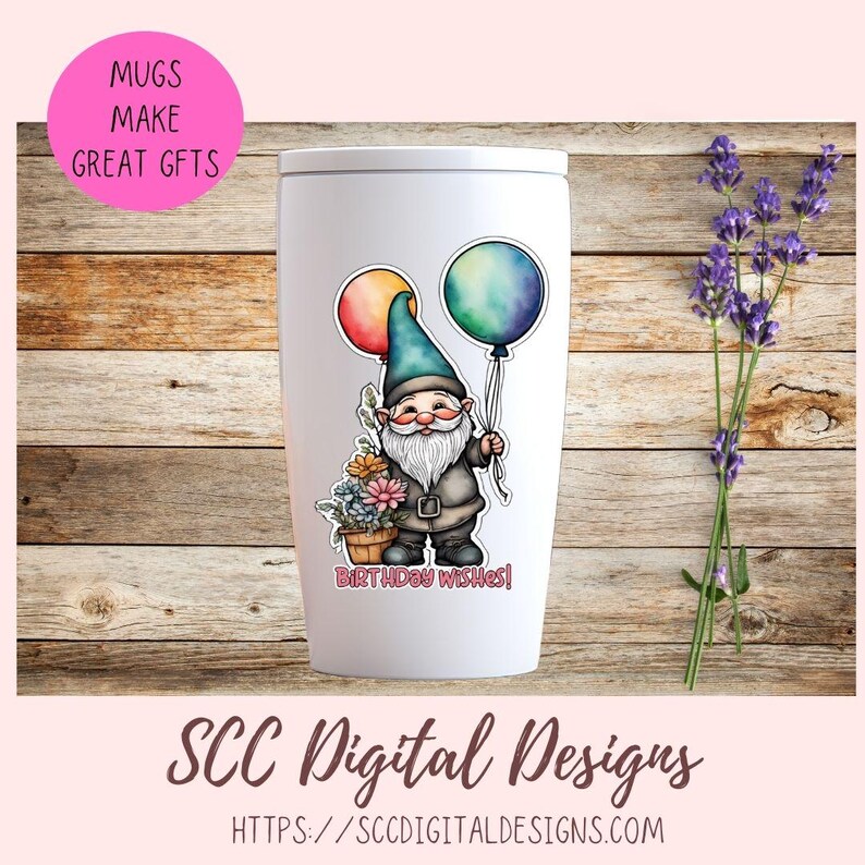 Happy Birthday Gnomes Clipart, Printable and Cut Stickers, Digital PNG ...