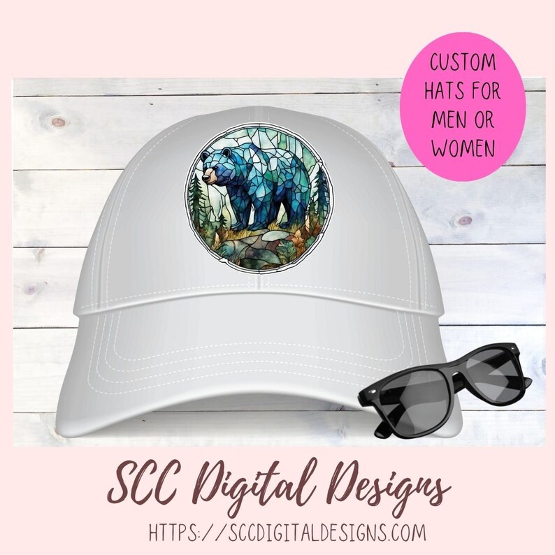 Stained Glass PNG Sticker Pack for Digital and Printable Planners and Scrapbooking, Bear & Moose ...