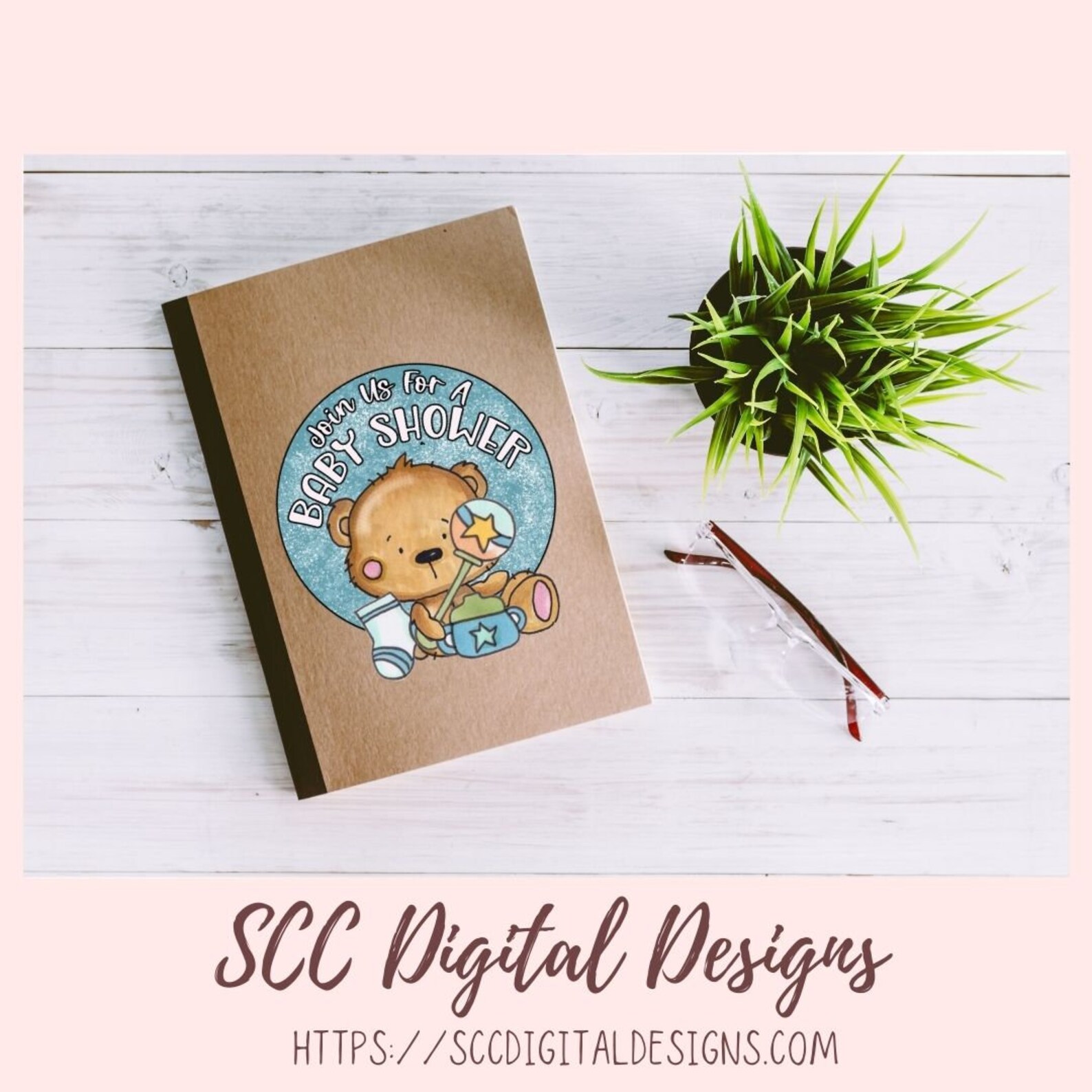 Cute Bear Sublimation PNG, DIY You're Invited to a Baby Shower ...