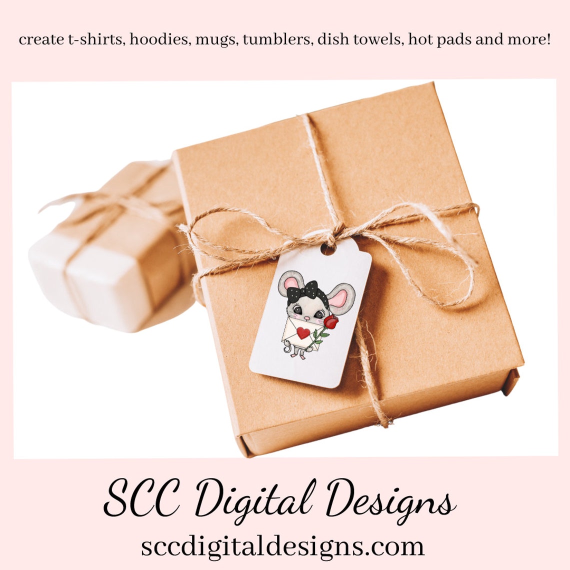 Valentine PNG for Kids, Mice Clipart, DIY Valentine's Day Card, DIY ...