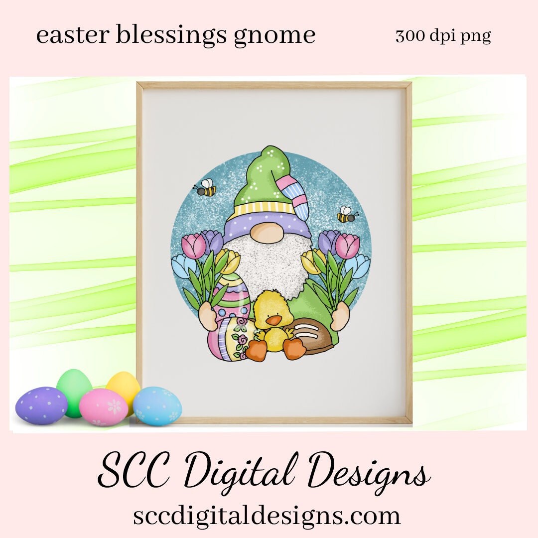 Easter Gnome Clipart, Gnome PNG for Tumblers, Bunny Clip Art, Clipart ...