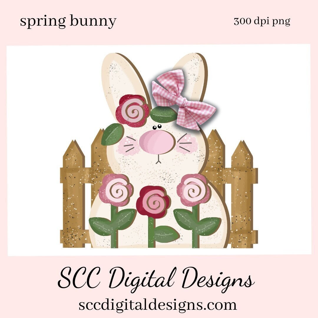 Spring Bunny Clipart, DIY Gift for Girls, Bunny PNG for Sublimation ...