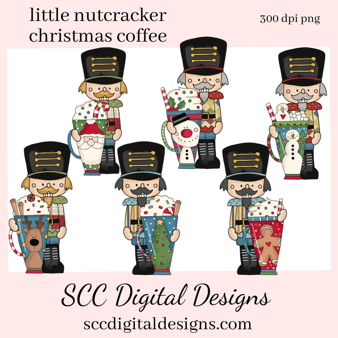 Nutcracker Christmas PNG, Christmas Coffee, Cocoa Mug, Santa, DIY Gift ...
