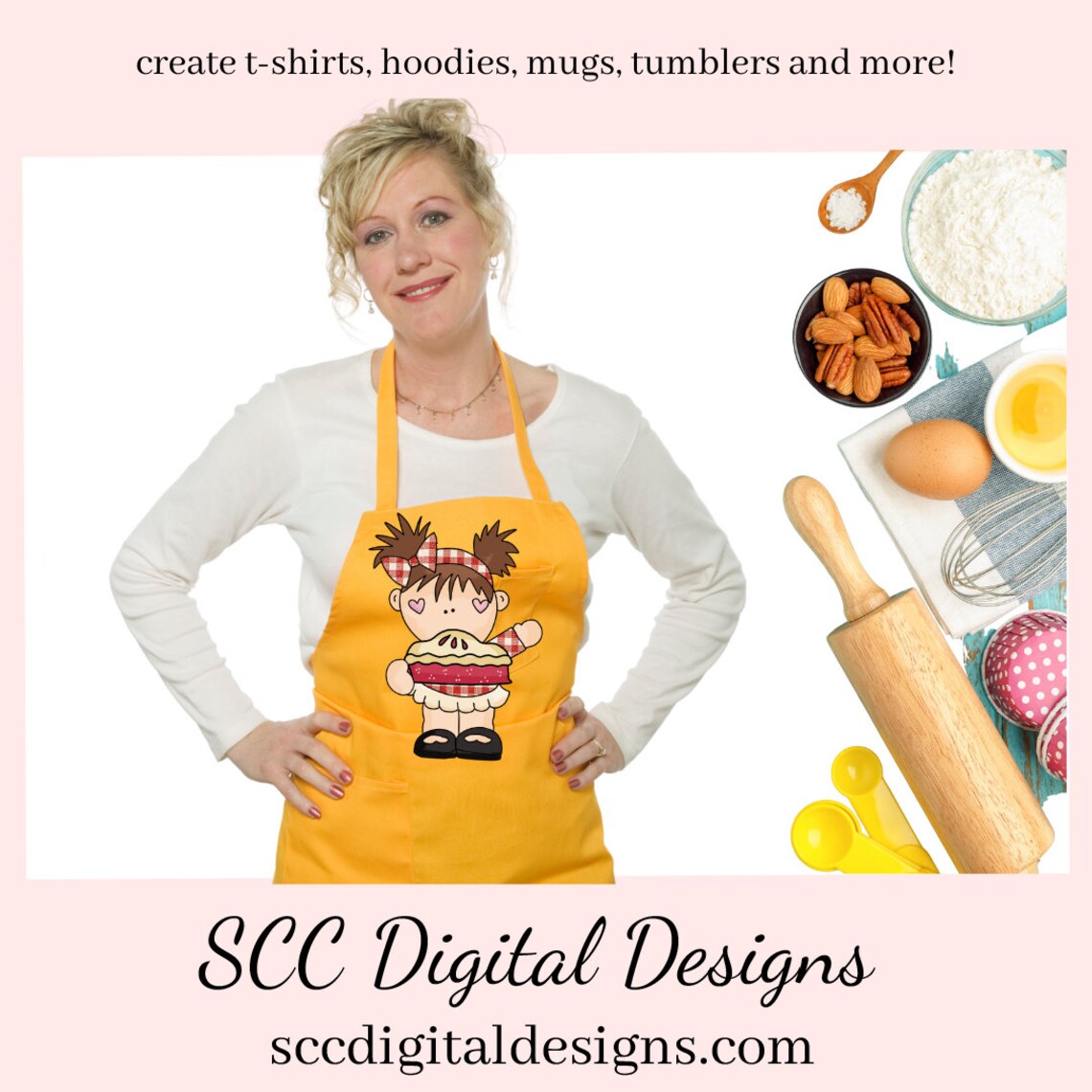 In the Kitchen PNG Pigtail Girls Eggs Chicken Utensils - Etsy