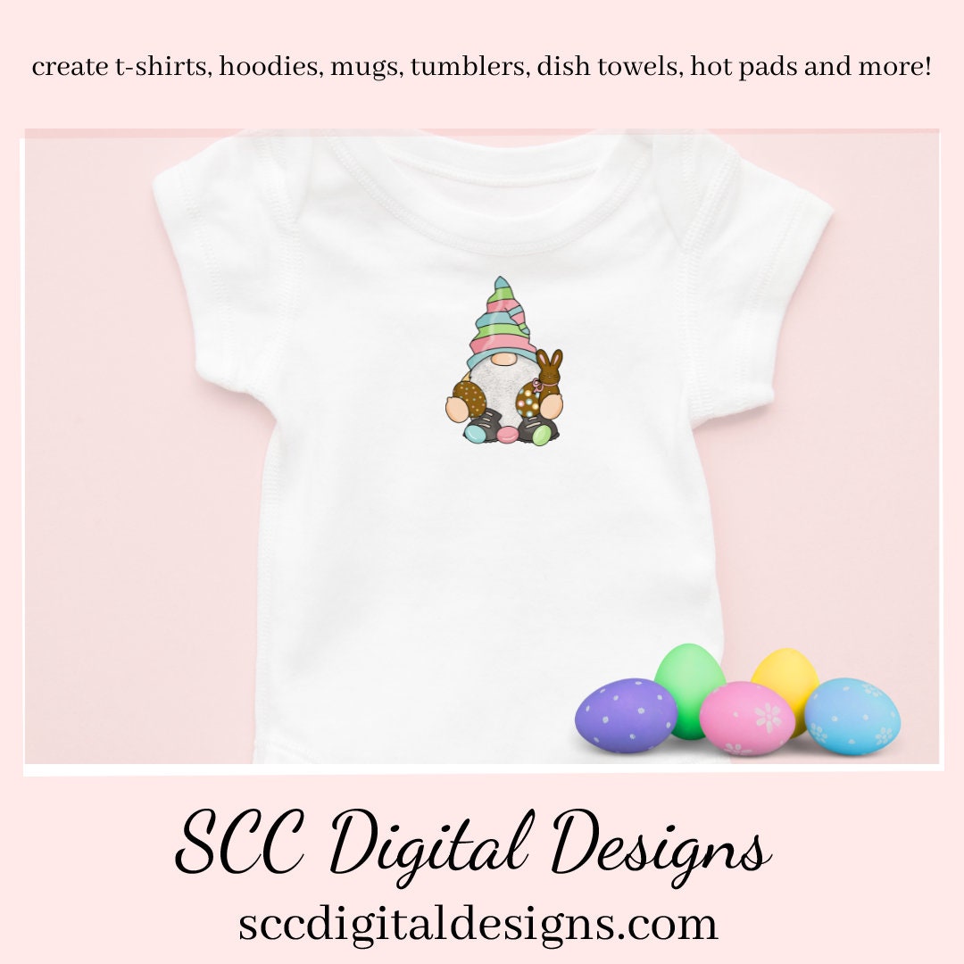 Easter Gnomes Clipart, Chocolate Bunny PNG, Gnome PNG for Tumblers ...