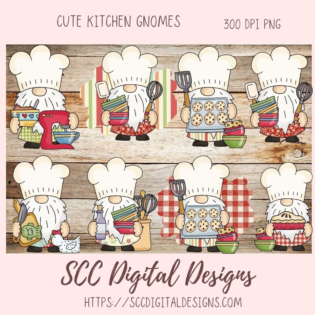 Kitchen Gnome Png Designs for Sublimation Designs for Aprons, Baking ...