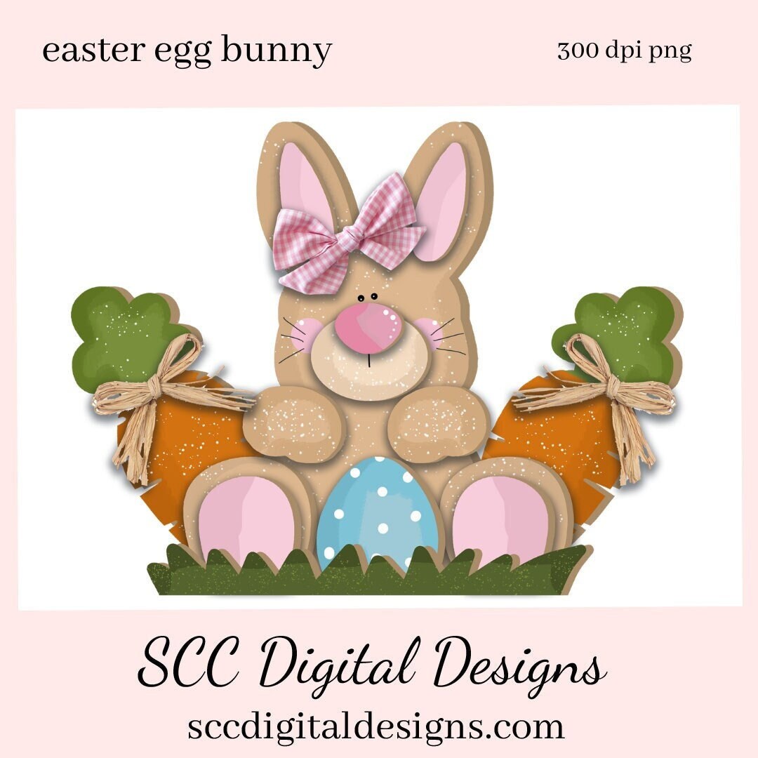 Easter Egg Bunny PNG, DIY Gifts for Girls, Babies Room Decor, Bunny PNG ...