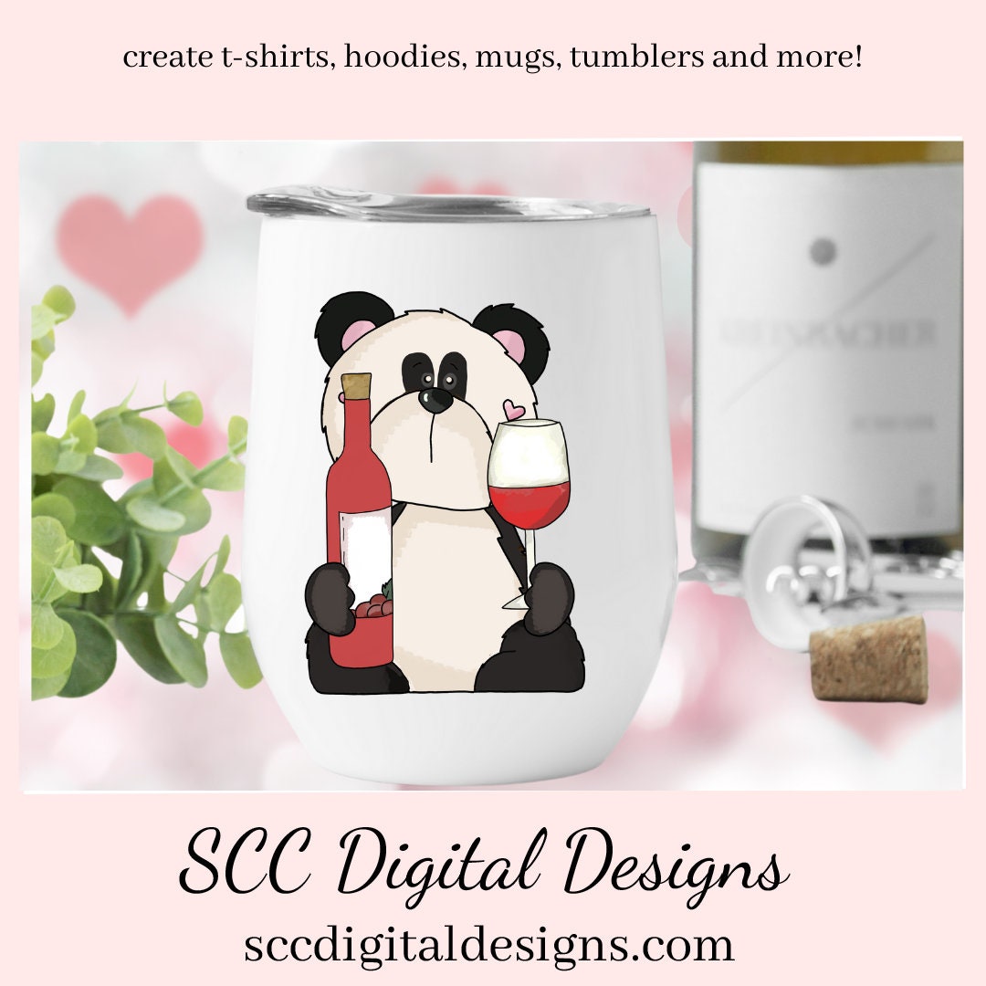 Panda PNG, Panda Bear Valentine's Clipart for Cards, DIY Gift for Her ...